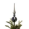 Varf de brad, cu catifea, sticla, inaltime 31 cm, argintiu