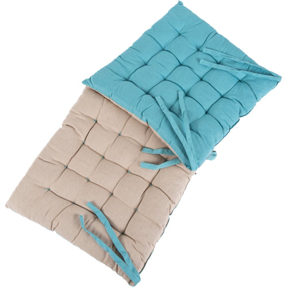 Perna scaun 40 x 40 cm cu doua fete turcoaz/bej