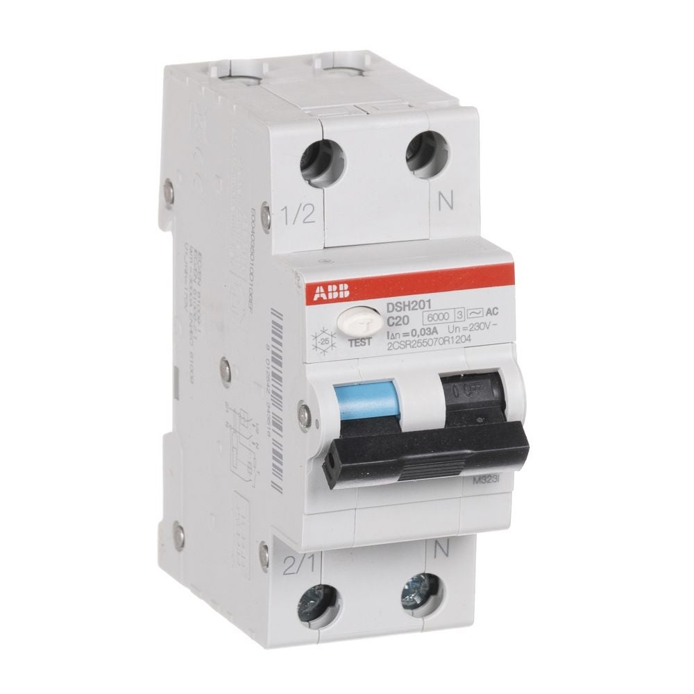 Disjunctor modular ABB, diferential P+N, 20A, 2P