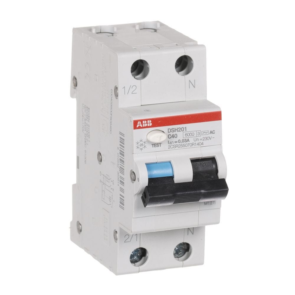 Disjunctor modular ABB, diferential P+N, 40A, 2P