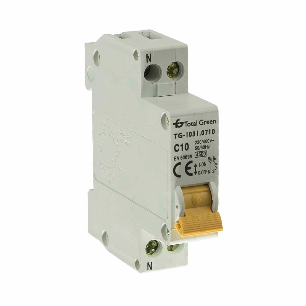 Disjunctor modular Total Green, P+N, 10A, 1P