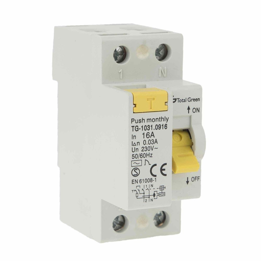 Disjunctor modular Total Green, diferential, 16A, 2P