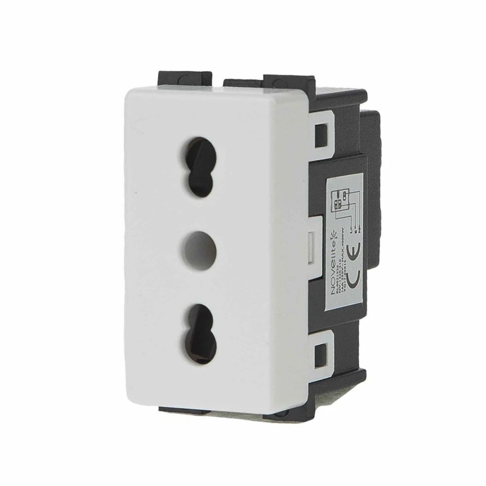 Priza simpla Novelite Combo, standard italian, modulara, IP20, alba