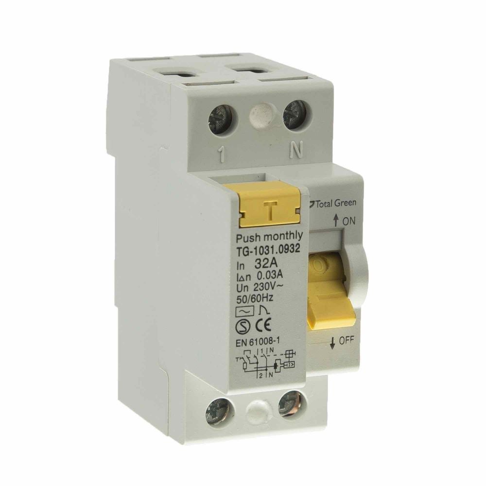 Disjunctor modular Total Green, diferential, 32A, 2P