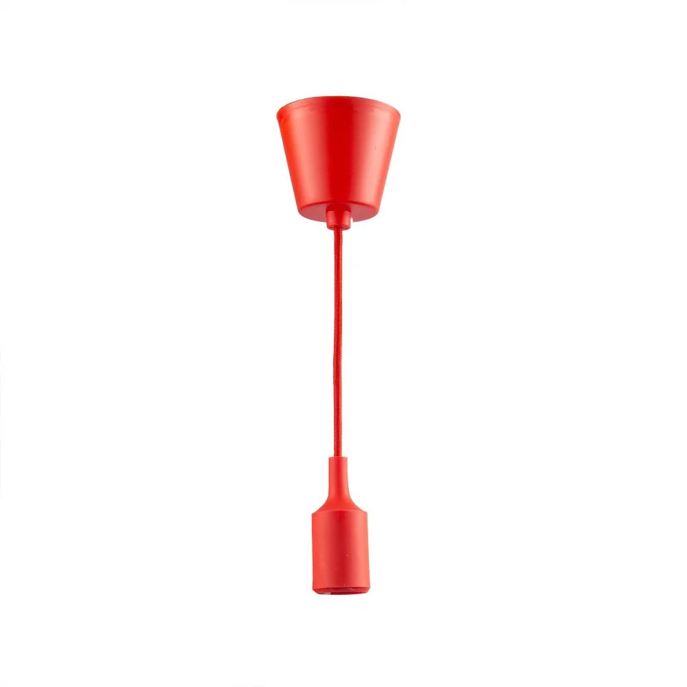 Fir pendul E27 silicon rosu