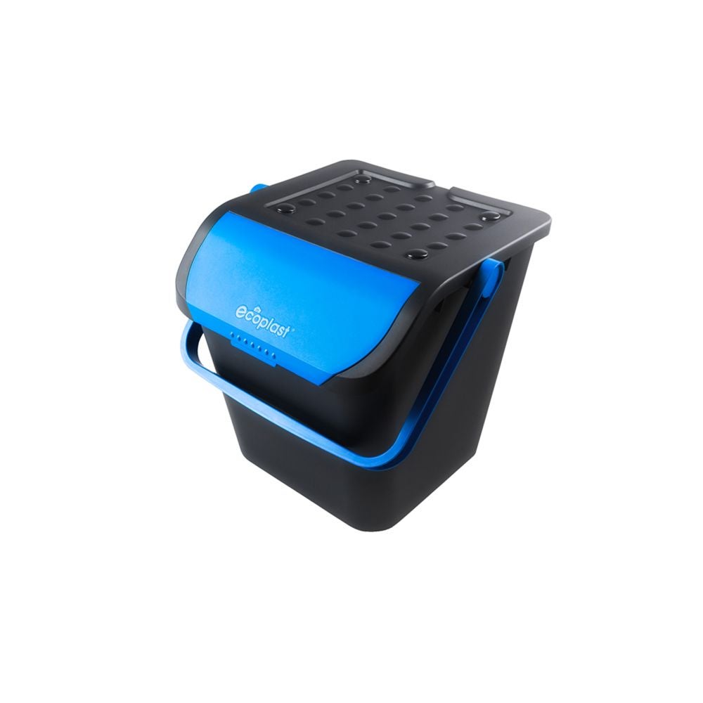 Cos de gunoi Eco, din plastic, deschidere capac, 35 L, albastru