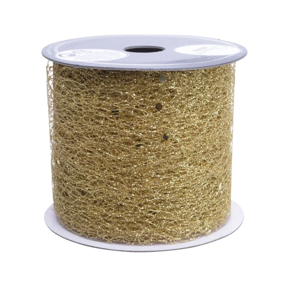 Panglica decorativa, 6.3 x 270 cm, plastic, aurie