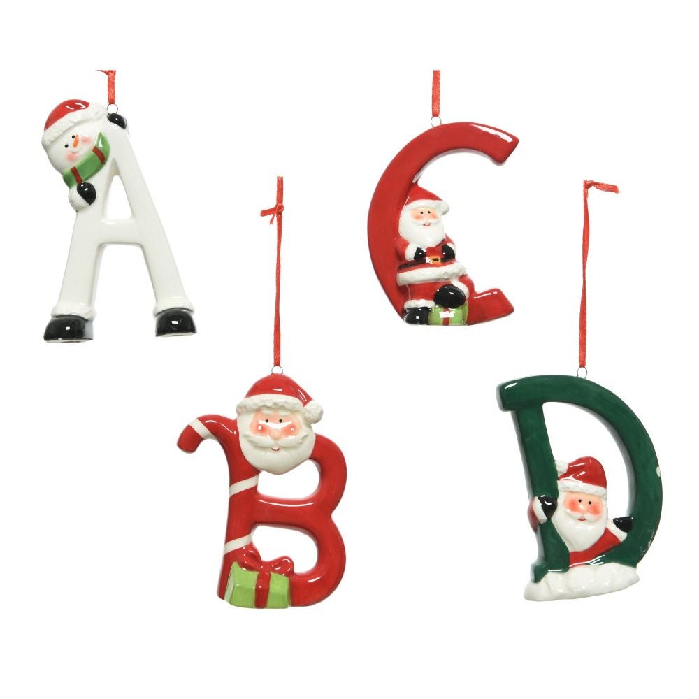 Decoratiune Craciun pentru brad, model litere, 0.4 x 3 x 5 cm, plastic ...
