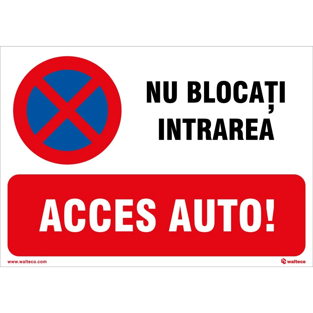 Indicator avertizare "Nu blocati!", dimensiune 210 x 148 mm