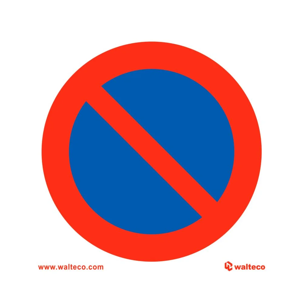 Indicator avertizare "Stationarea interzisa!", adeziv, Ø 92 mm