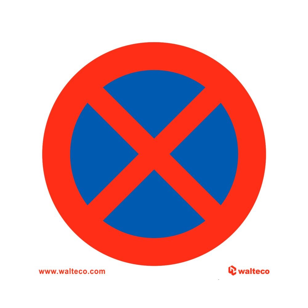 Indicator avertizare "Oprirea interzisa!", adeziv, Ø 92 mm