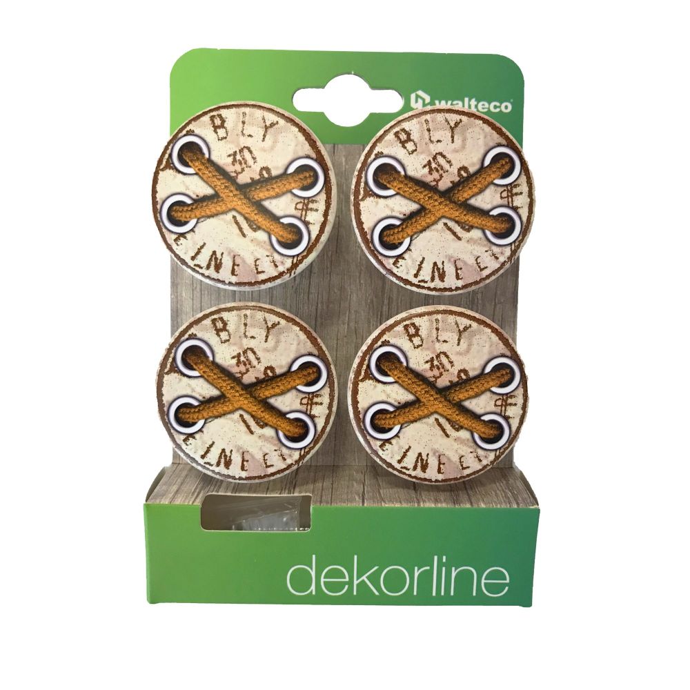 Buton mobila Shoe-String, Ø 50 mm, plastic, vopsit (set 4 buc)