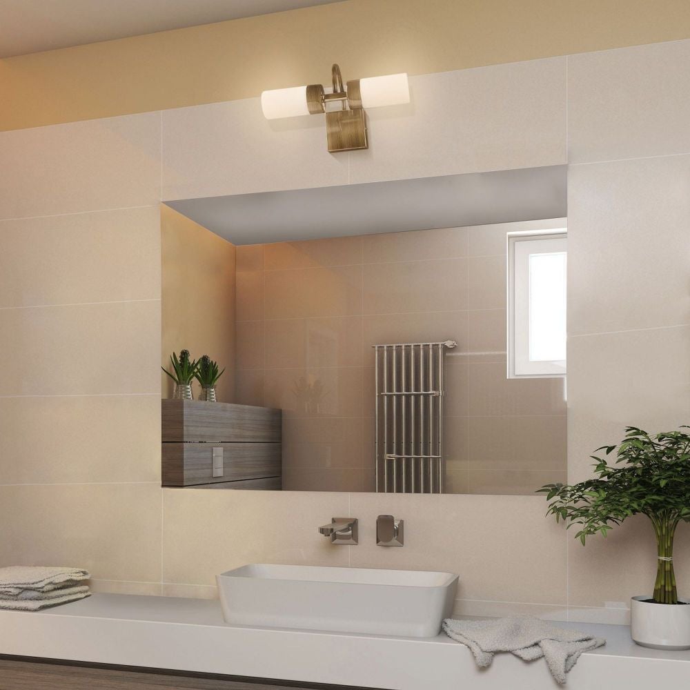Aplica LED baie, 785 lumeni, 4000K, IP44, metal si sticla, bronz