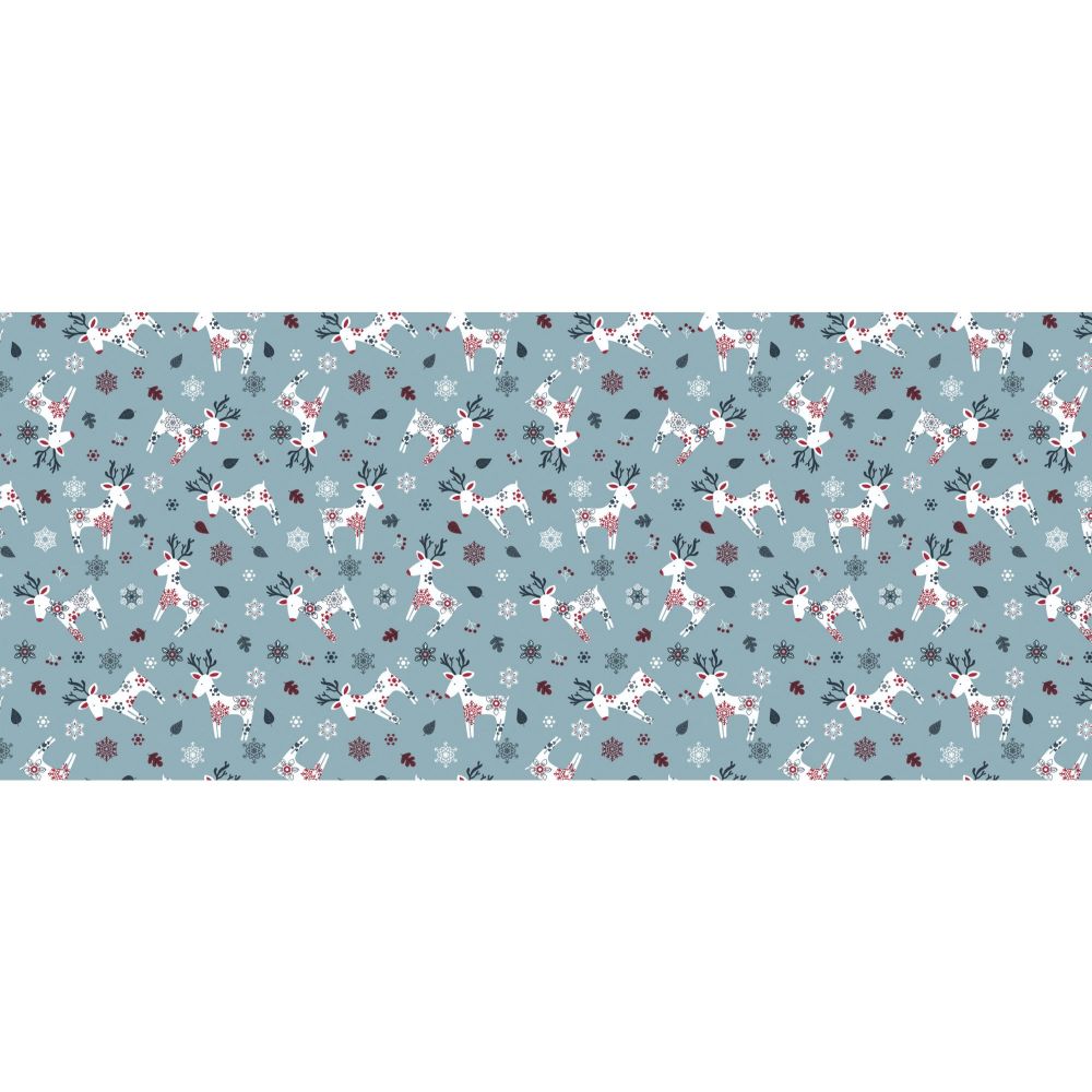 Musama cu tematica de Craciun, Rudolph. 100 x140 cm, albastru