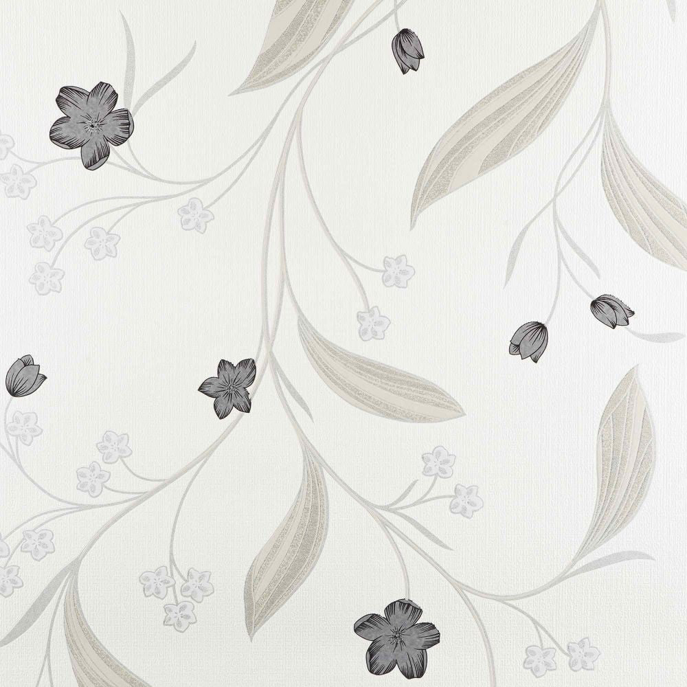 Tapet gri, model floral (pret / rola)