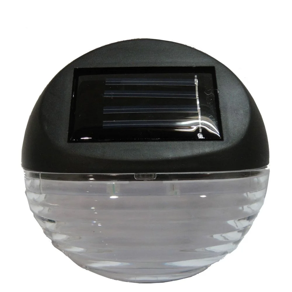 Lampa solara rotunda LED x 2, IP 44 neagra