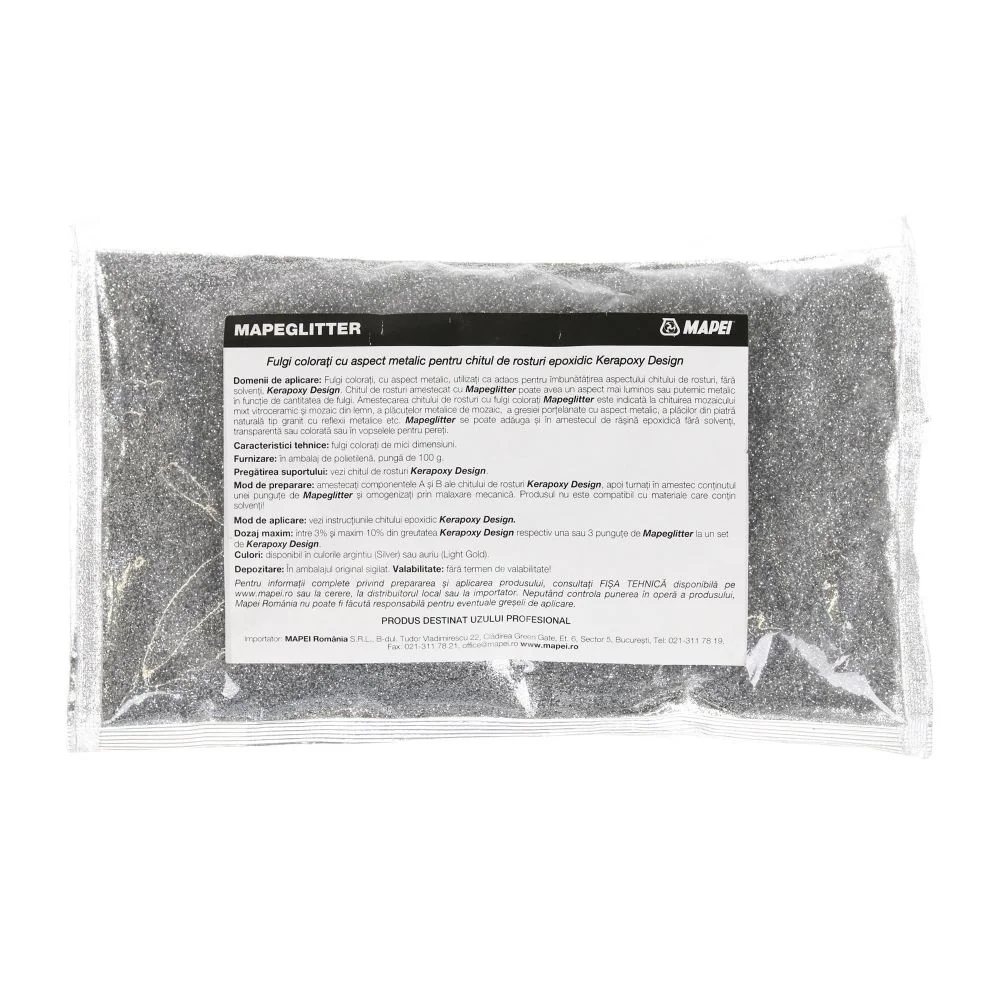 Fulgi color 100 g Megaglitter Argintiu