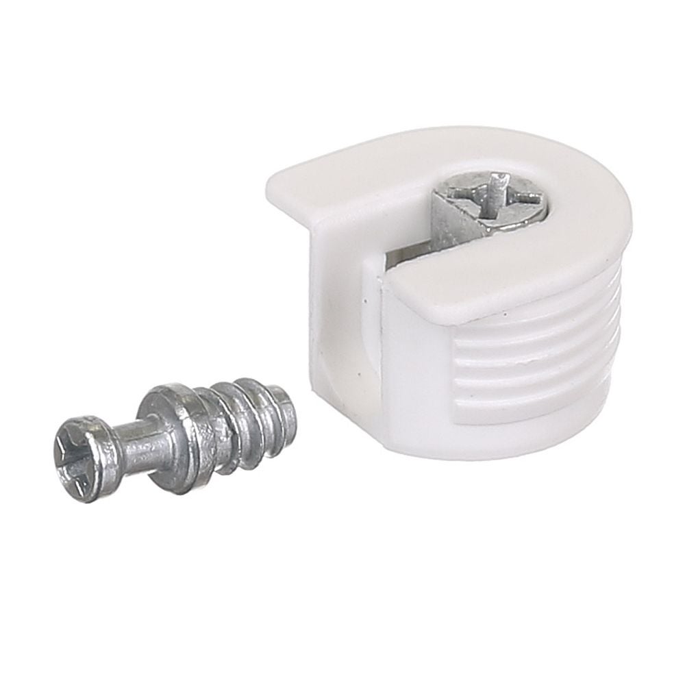 Surub conector, plastic, Ø 20 mm, alb (set 4 buc)