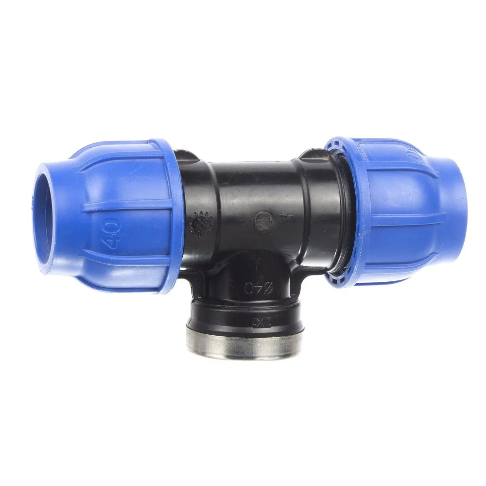 Teu compresiune pentru teava PEID, pentru apa potabila, filet interior ...