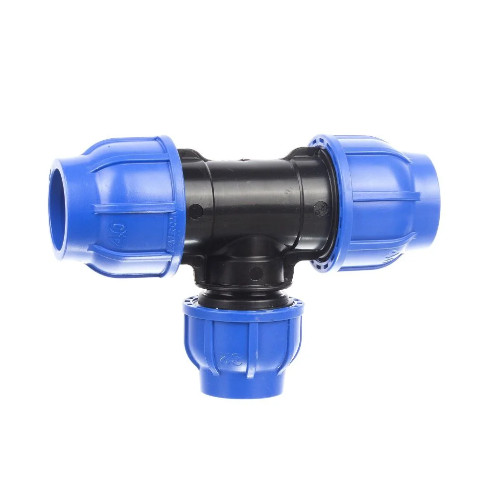 Teu compresiune pentru teava PEID, pentru apa potabila, Ø 40 mm, negru ...