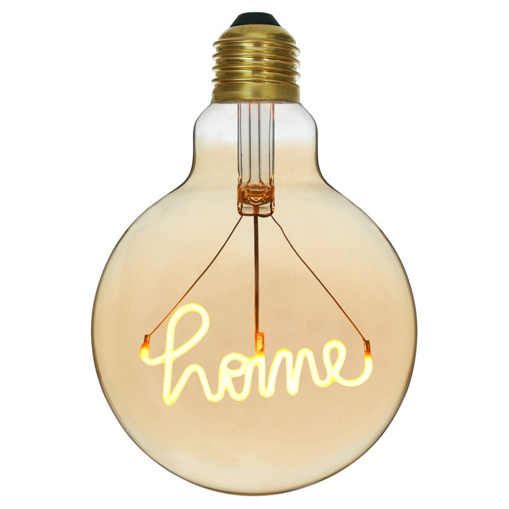 Bec LED decorativ Lexman, E27, G125, alb cald, 1800K, 3.5 W, 200 lm ...