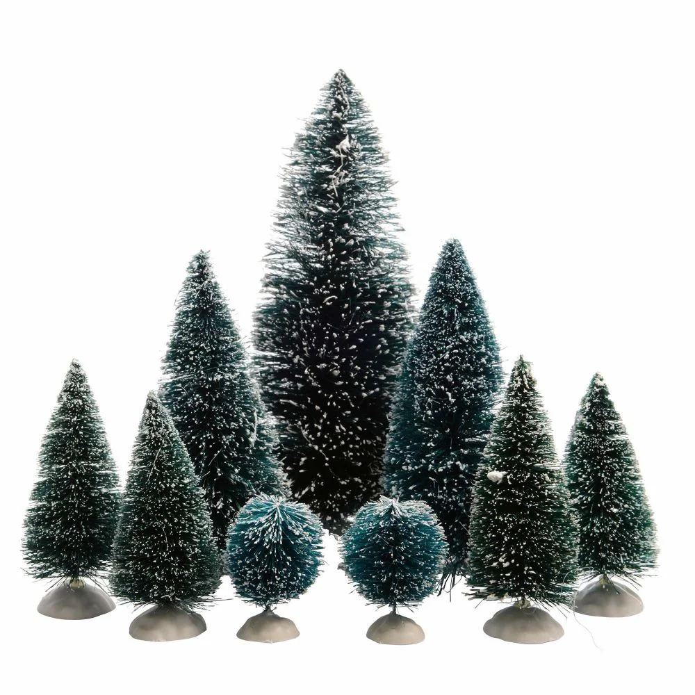 Braduti decorativi, plastic, inaltime 4.5 - 22.5 cm, verde (set 9 buc)