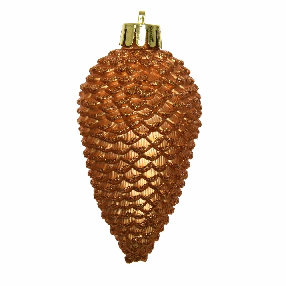 Decoratiune Craciun, pentru brad, model con, cu sclipici, plastic ...