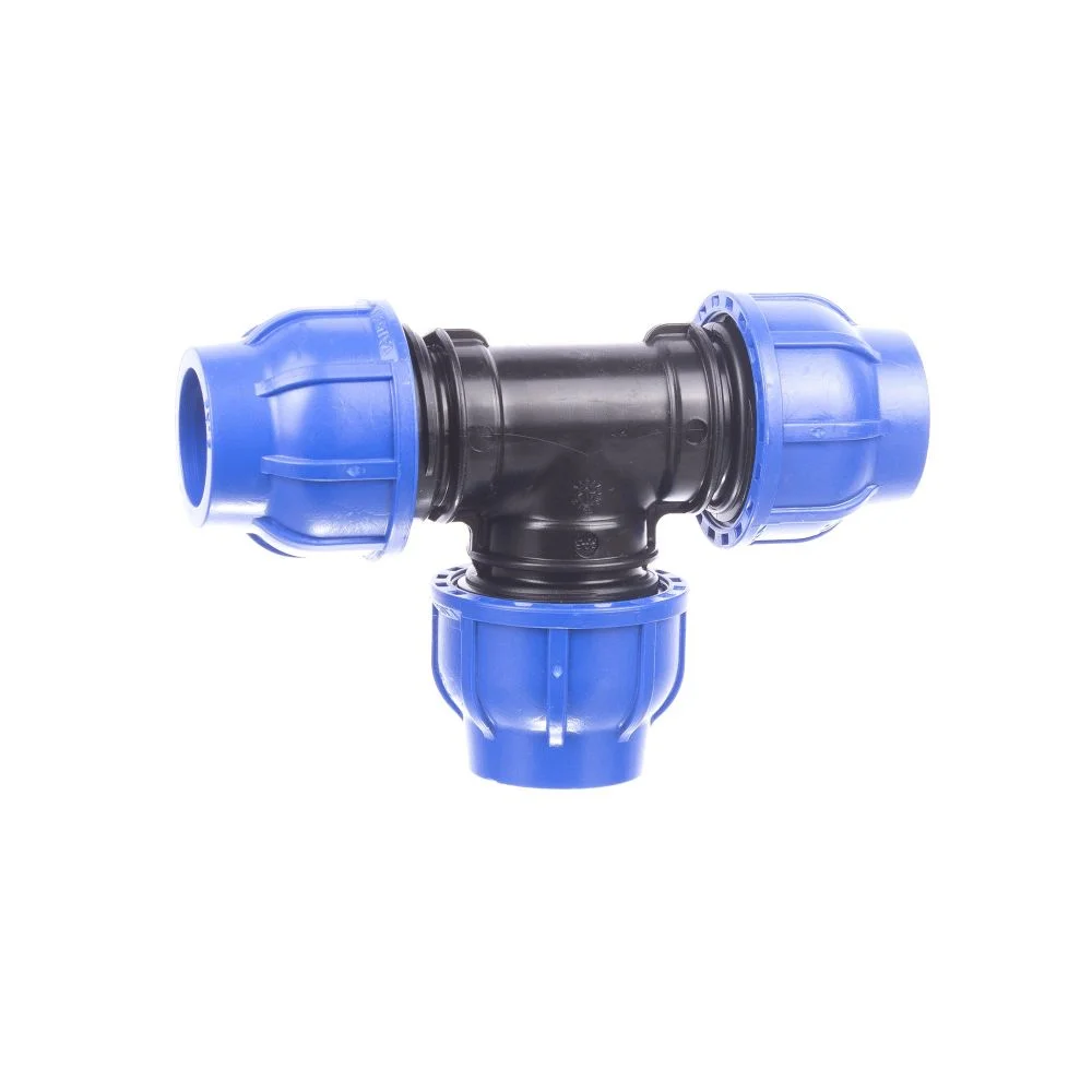 Teu compresiune pentru teava PEID, pentru apa potabila, Ø 25 mm, negru ...