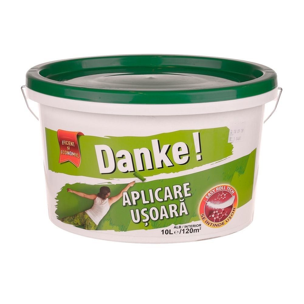 Vopsea lavabila alba de interior 25 L, Danke! Aplicare Usoara