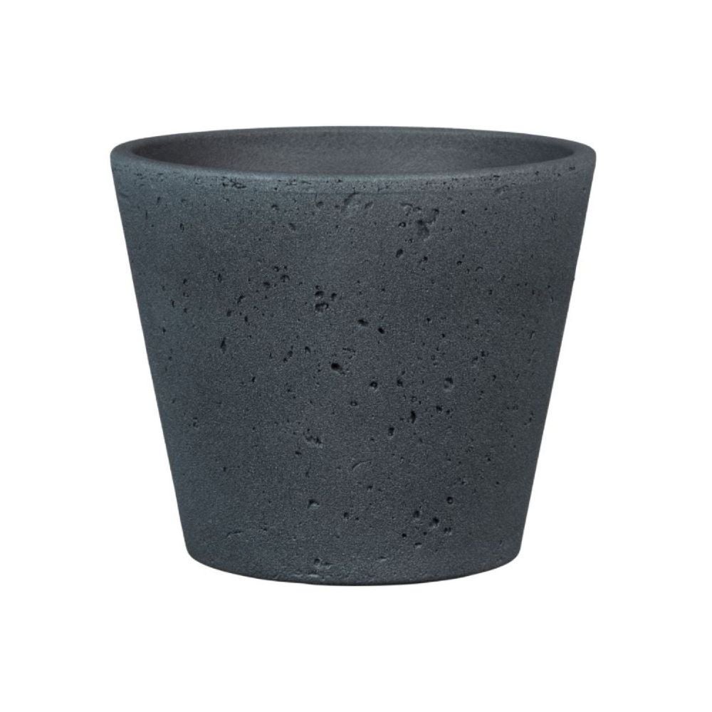 Ghiveci flori, rotund, ceramic, Ø 15 cm, negru