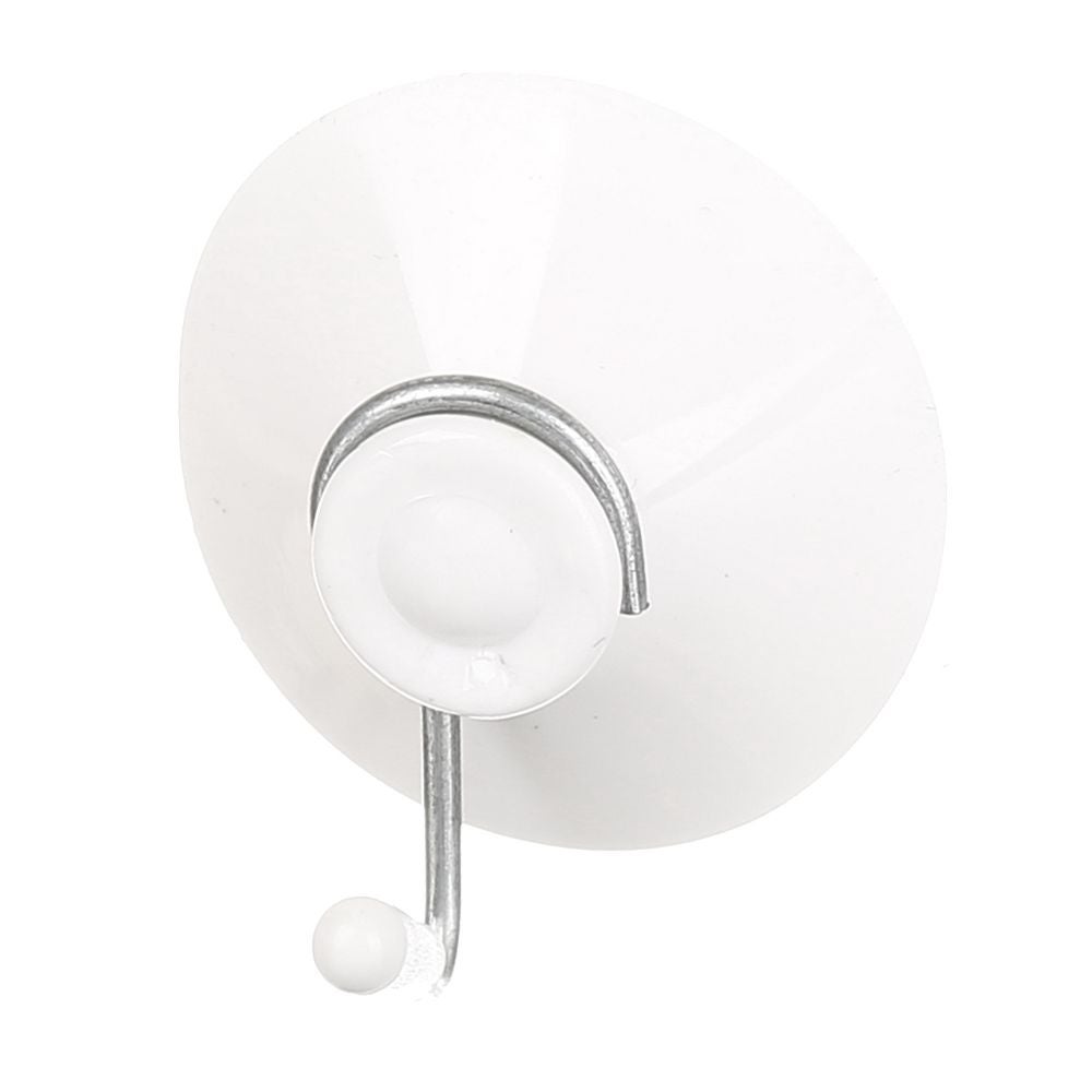 Cuier cu ventuza, o agatatoare simpla, plastic, alb