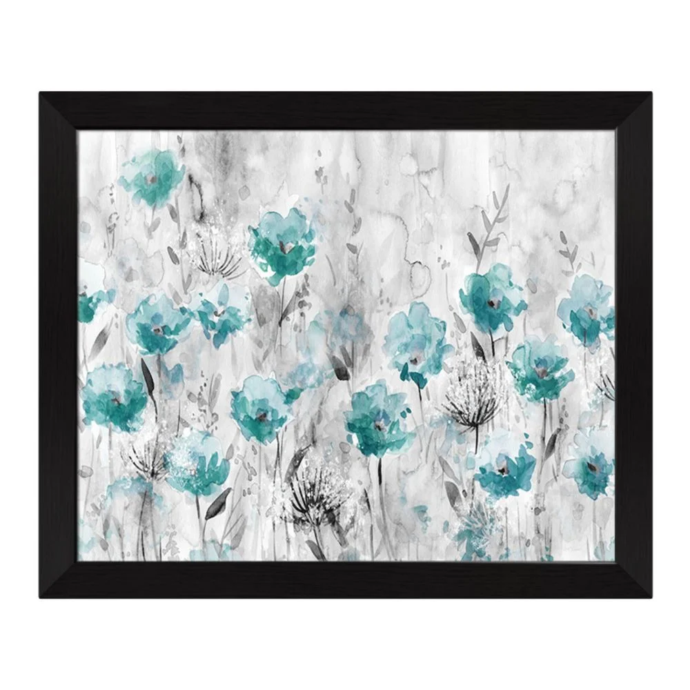 Tablou inramat Flori turcoaz II, 40 x 50 cm