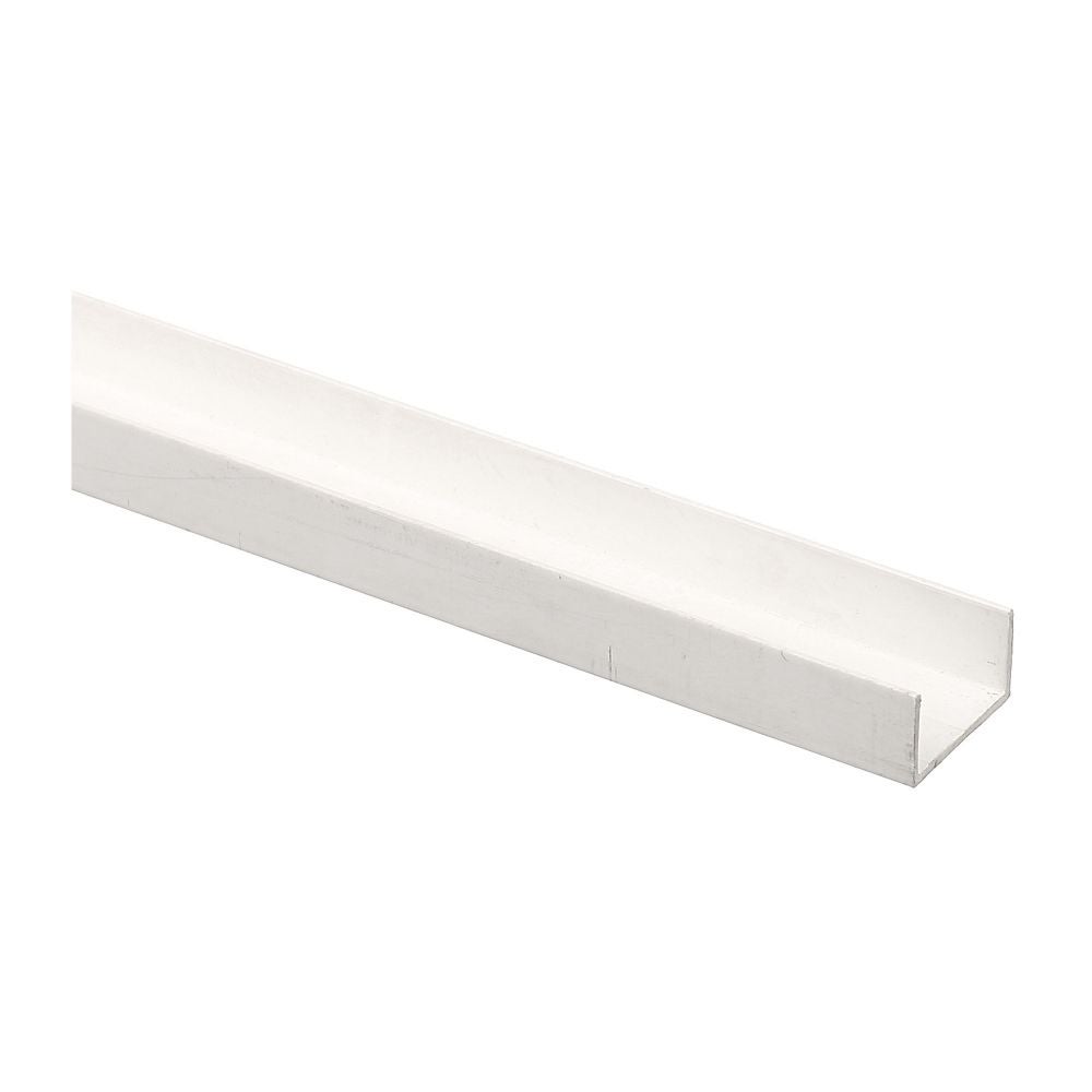 "U" patrat PVC alb 15.5 x 2.75 x 1 mm, 1 m