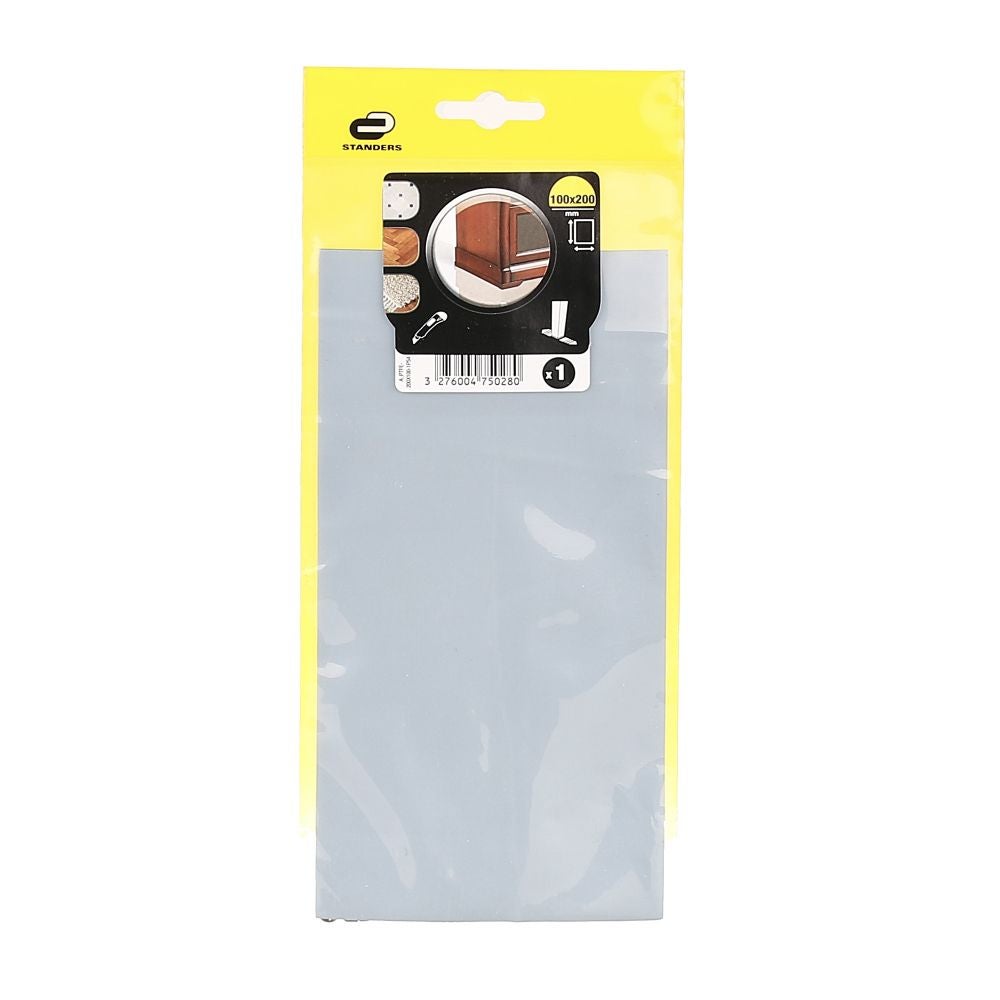 Protectie podea Standers, autoadeziva, plastic PTFE, 200 x 100 mm, gri