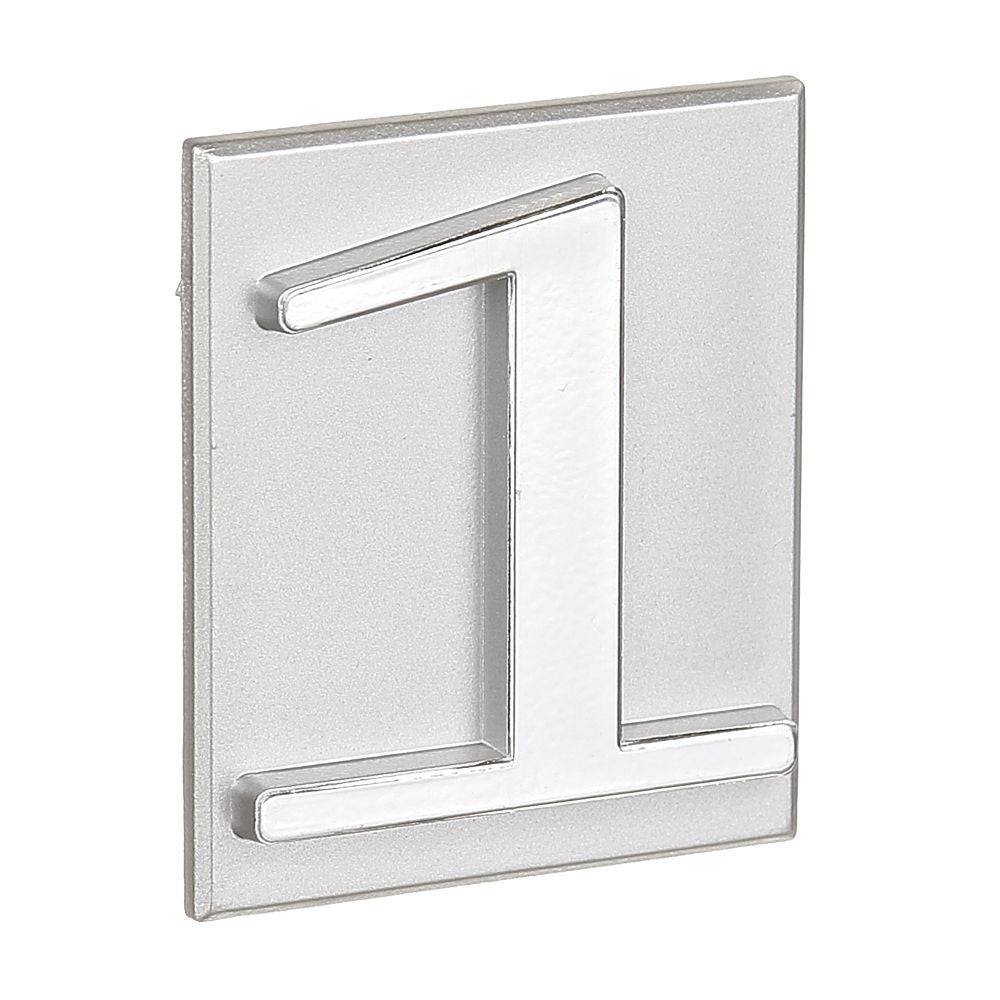 Numar casa "1", pentru poarta/usa, autoadeziv, PVC, 40 x 47 mm, argintiu