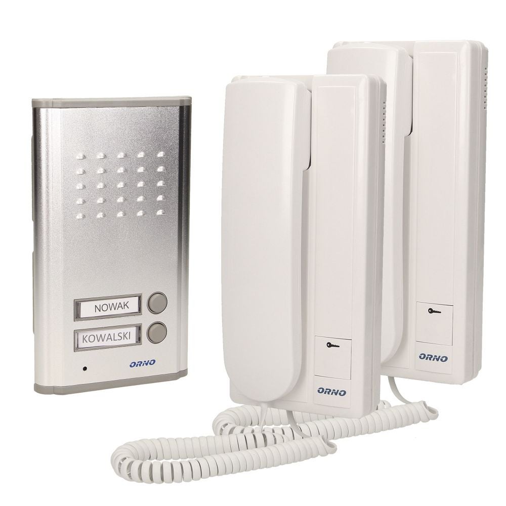 Interfon pentru 2 familii Orno, montaj aplicat, pentru exterior