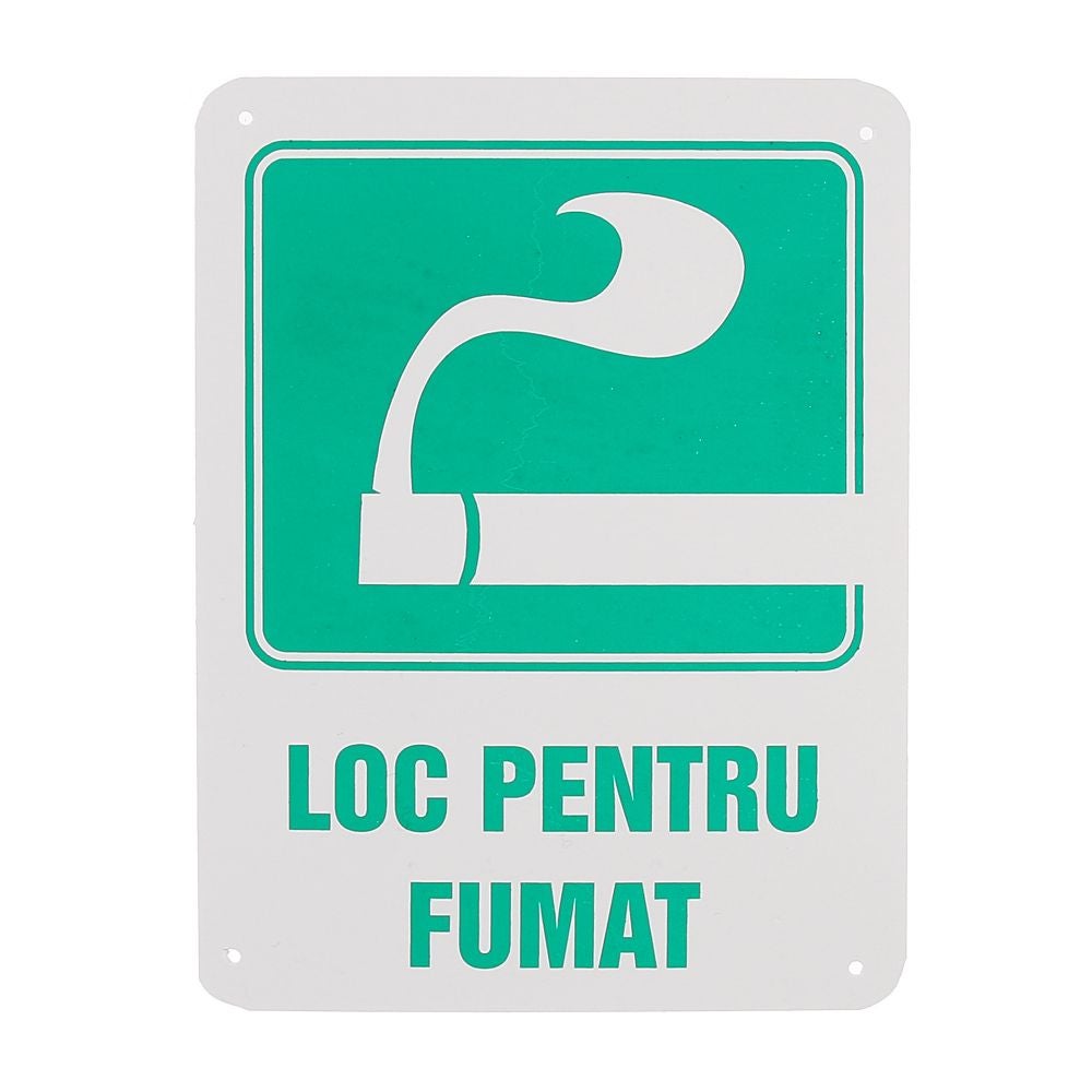 Placa "Loc pentru fumat" plastic 150 x 200 mm