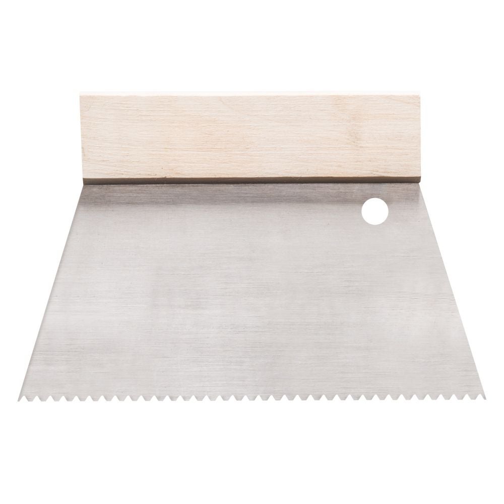 Spaclu zimtat cu maner lemn 18 cm B2