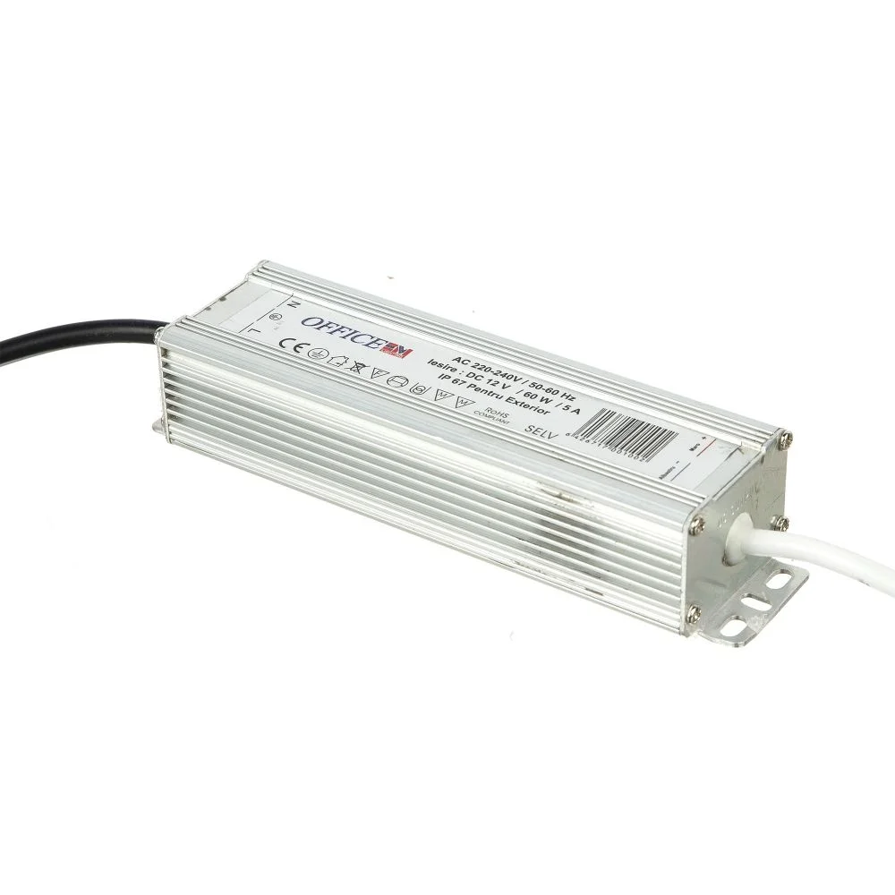 Transformator banda LED Office, 60 W, IP65