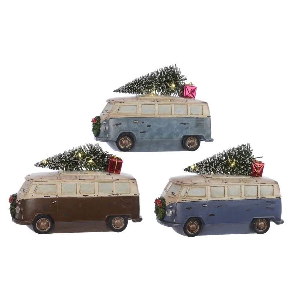 Decoratiune Minivan cu brad si LED culori asortate