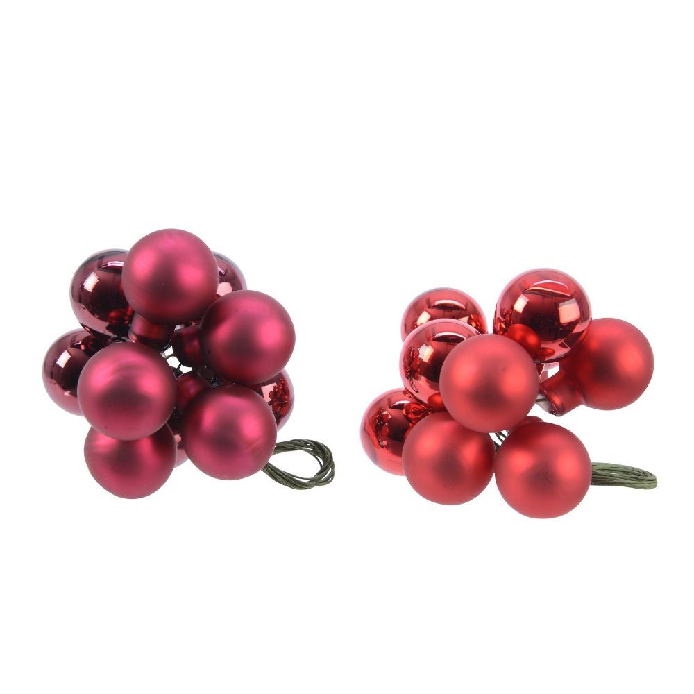 Decoratiune cu globuri Ø2 cm nuante de rosu