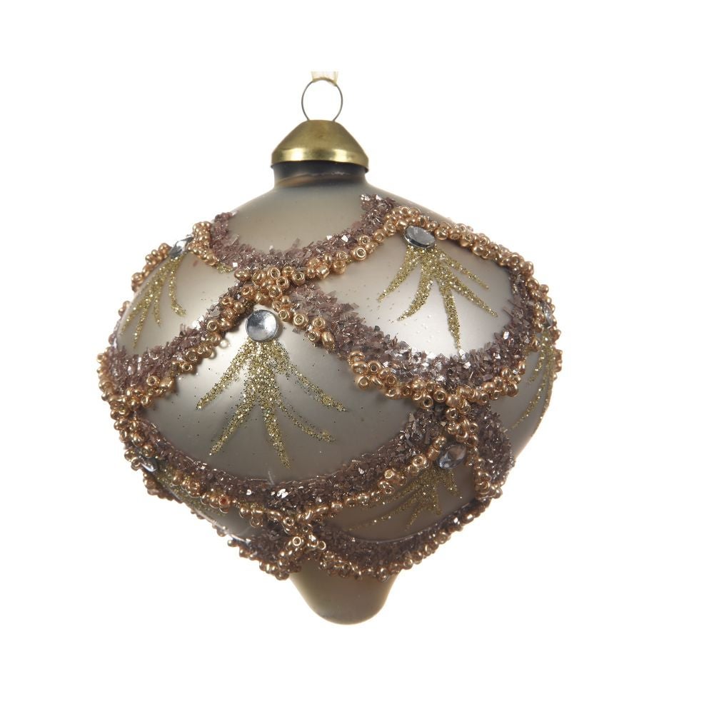 Glob onion Bows and stones auriu Ø10 cm