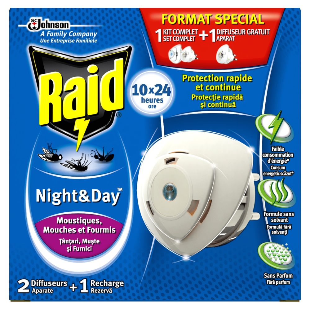 Set 2 aparate electrice Raid Night & Day, impotriva insectelor, cu ...