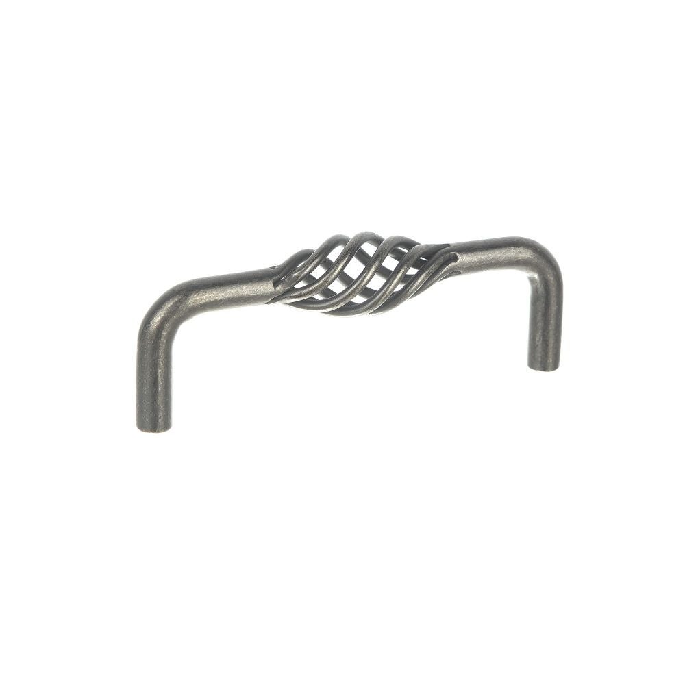 Maner mobila, 96 mm, otel, gri, finisaj antichizat