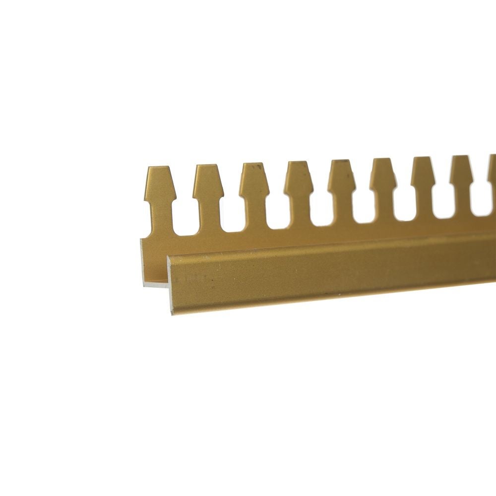 Profil metalic flexibil decorativ pentru podea, 10 mm x 2.5 m, auriu mat