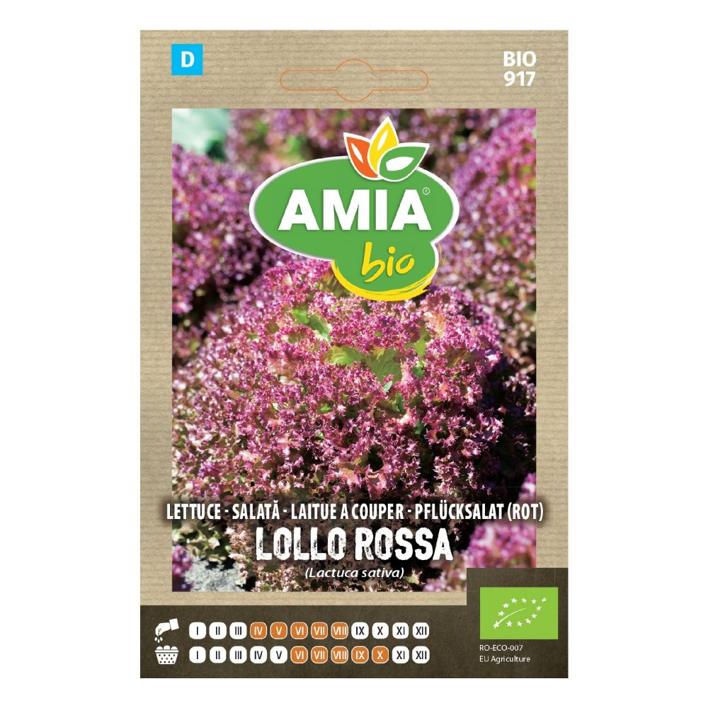 Seminte legume, salata Lollo Rosa bio, Amia