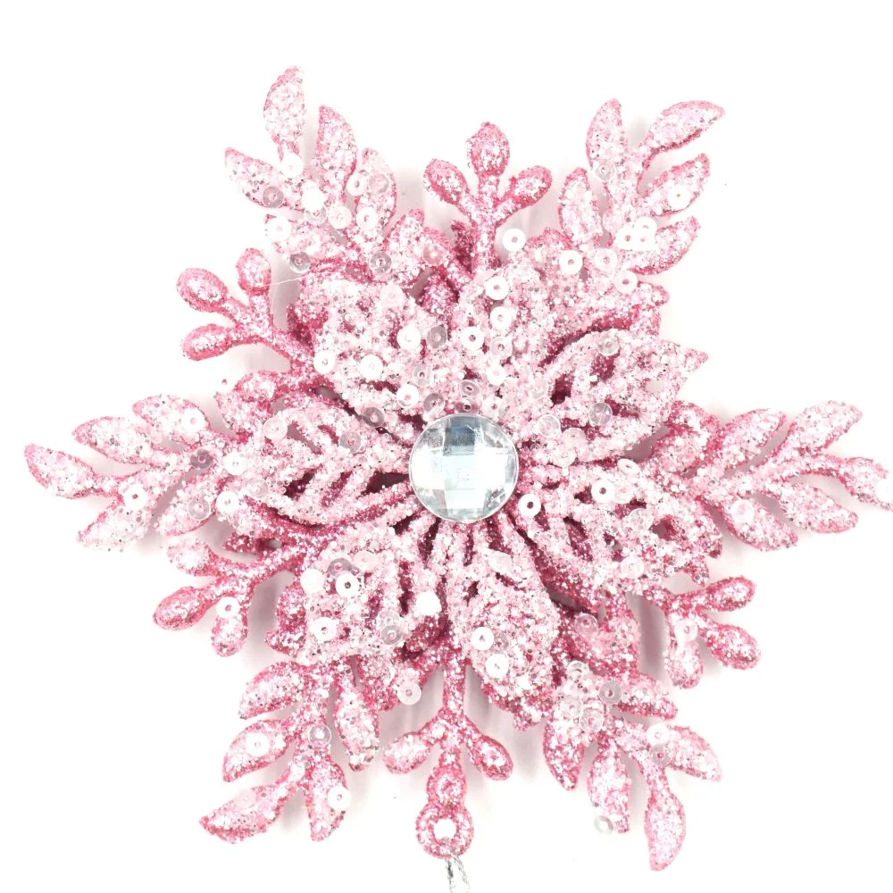 Decoratiune Craciun, pentru brad, model fulg de zapada dublu, cu ...