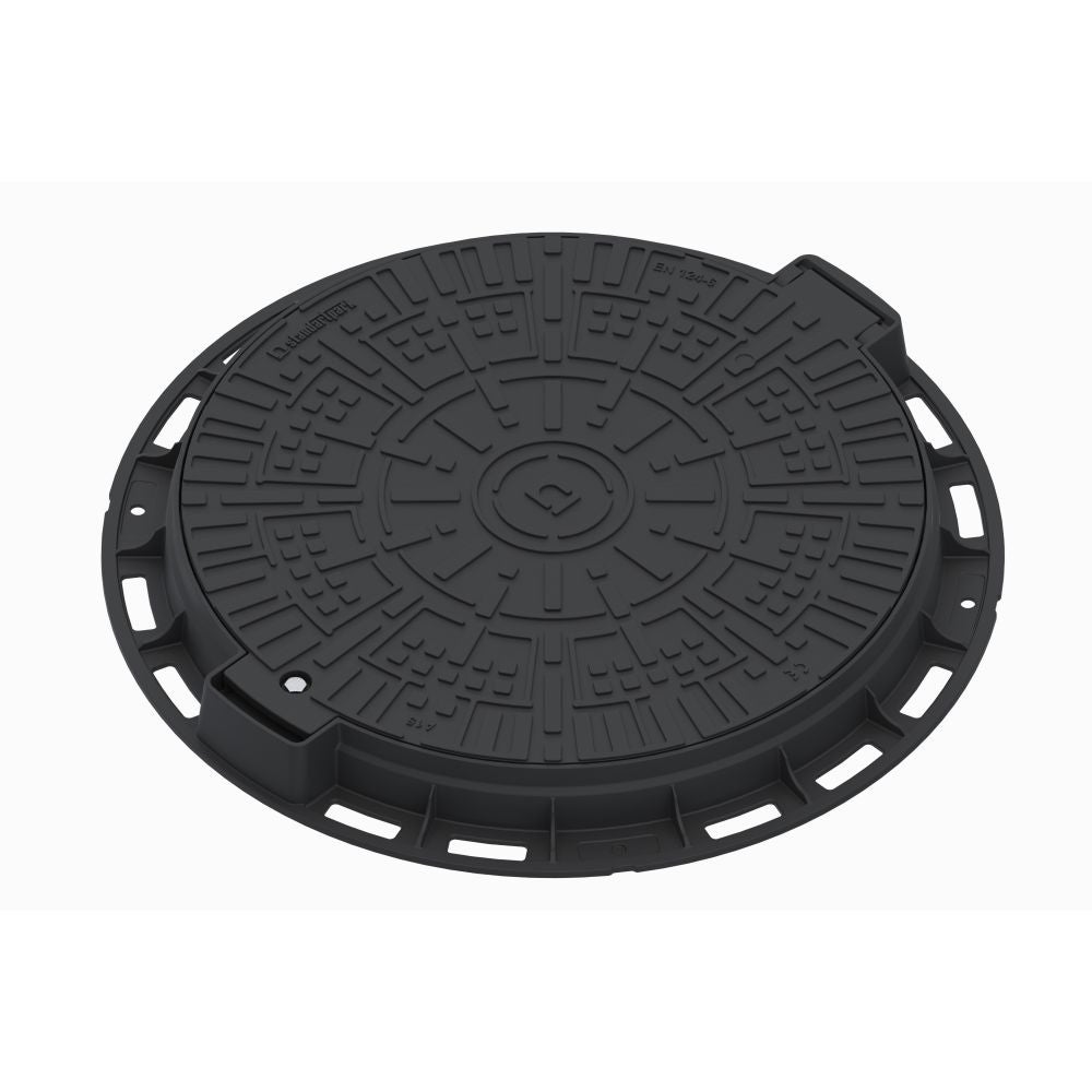 Capac canal gradina, polipropilena, clasa A15, H 80 mm, negru
