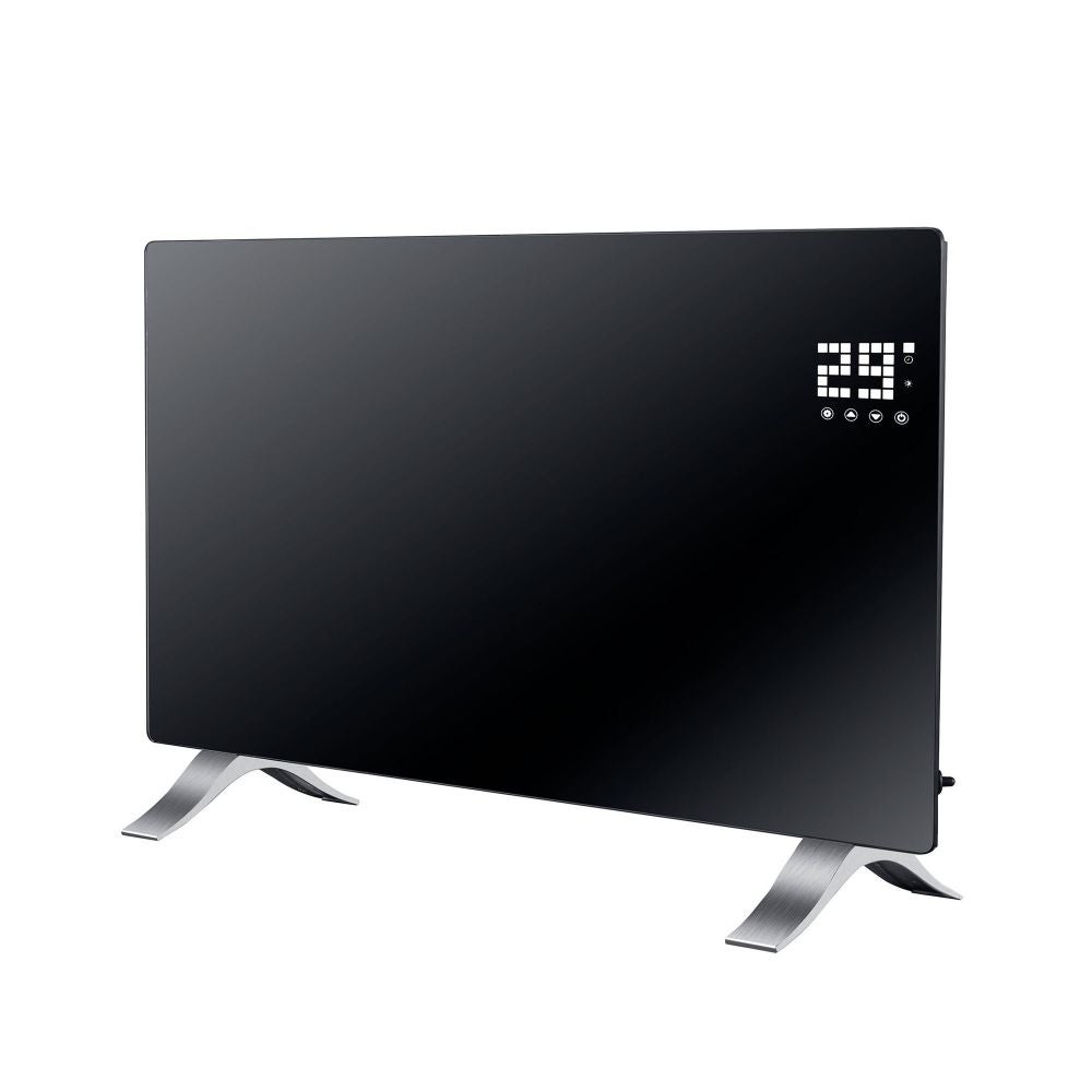 Convector electric digital Reecomer, 2400W, panou sticla, negru