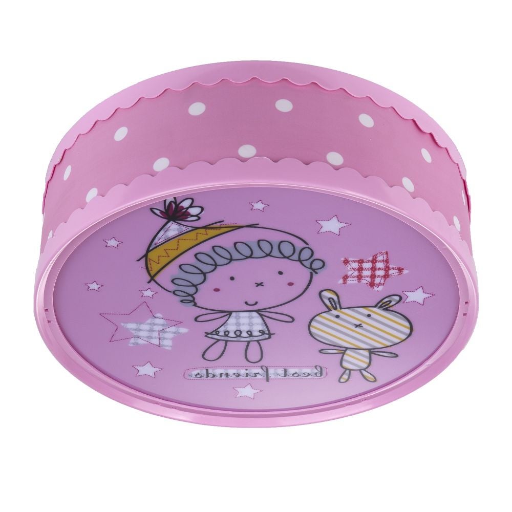 Plafoniera Didi, 2 x E14, policarbonat, roz, pentru copii